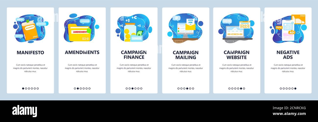 Election campaign. Political party or candidate manifesto. Mobile app ...