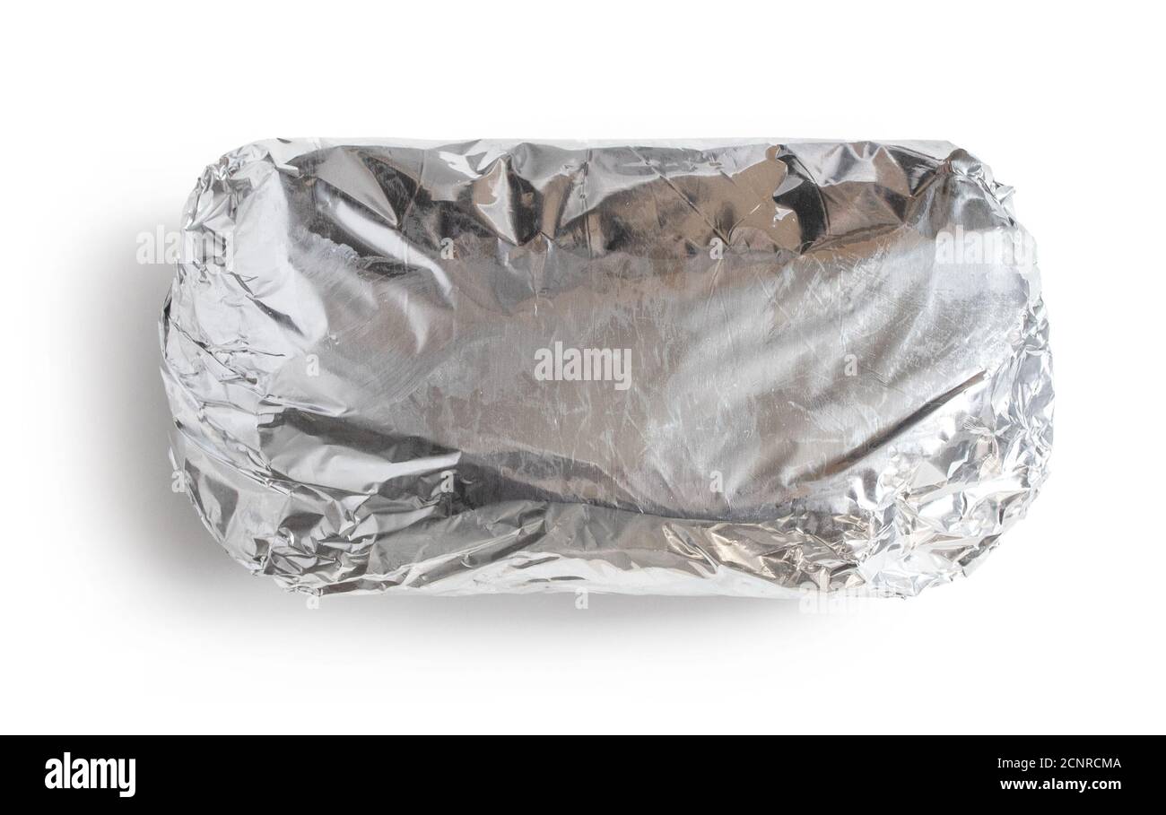 wrapped takeaway food isolated on white background, top view Stock ...