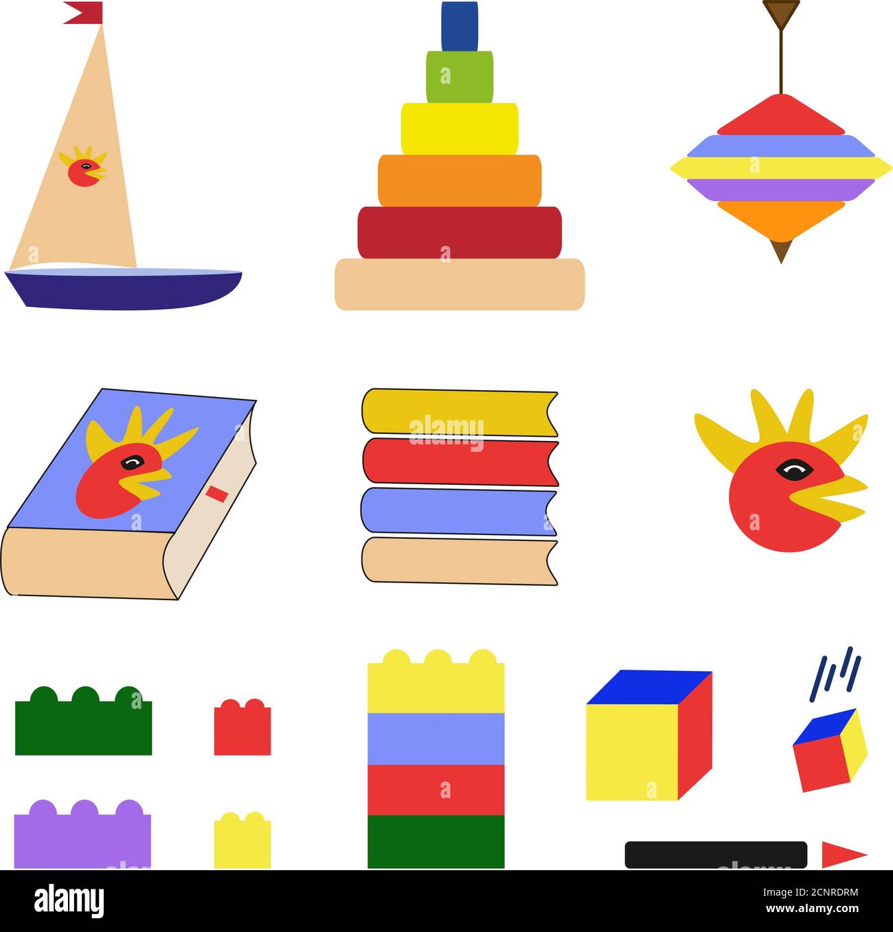 Toys. Play and learn. Vector illustration. Isolated on a white ...