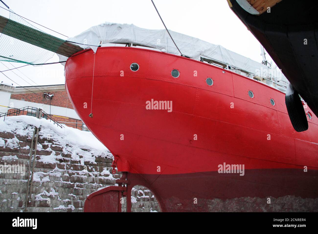 Boat hull in shipyard in the winter Stock Photo - Alamy