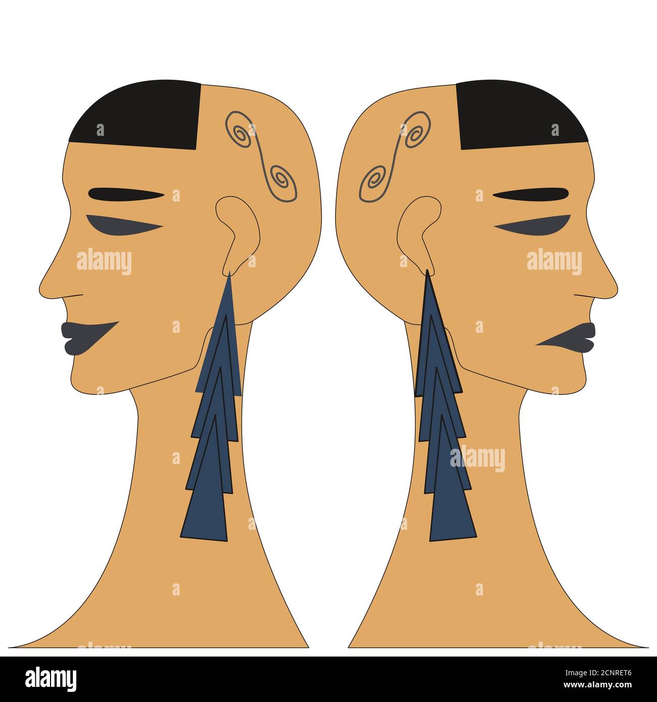 Two faces Janus. Modern Vector illustration. Isolated on white ...