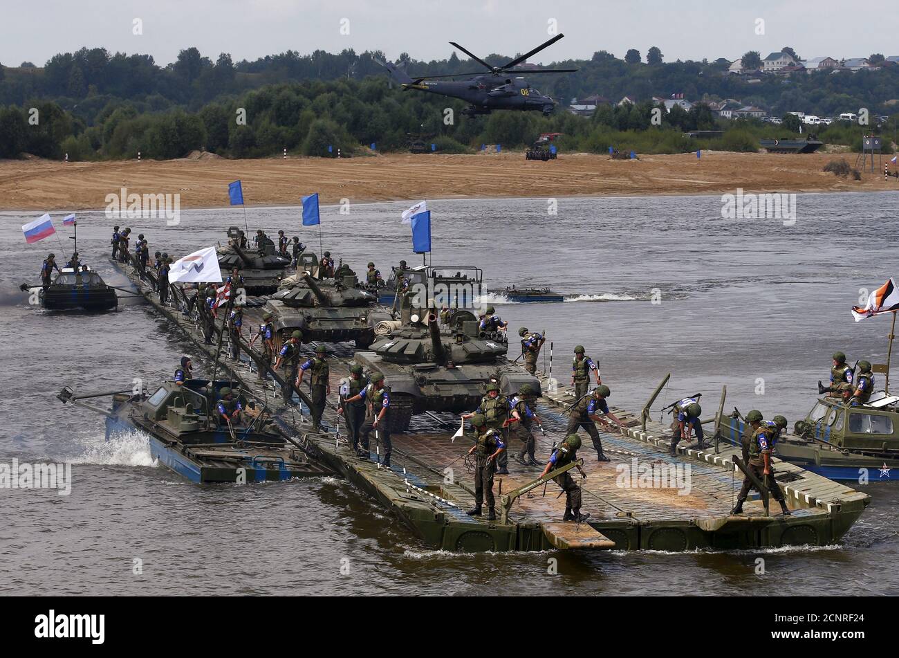 Russian pontoon bridge hi-res stock photography and images - Alamy