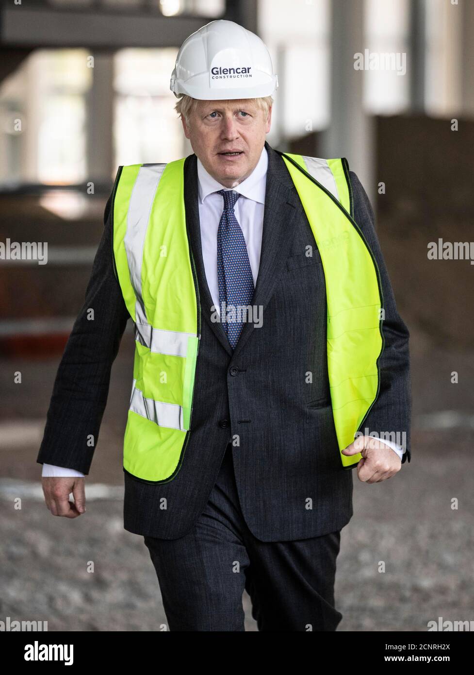 Prime Minister Boris Johnson visits the construction site of the new ...