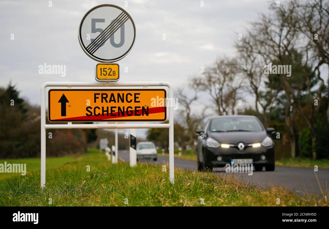 Luxembourg border sign in schengen hi-res stock photography and images ...