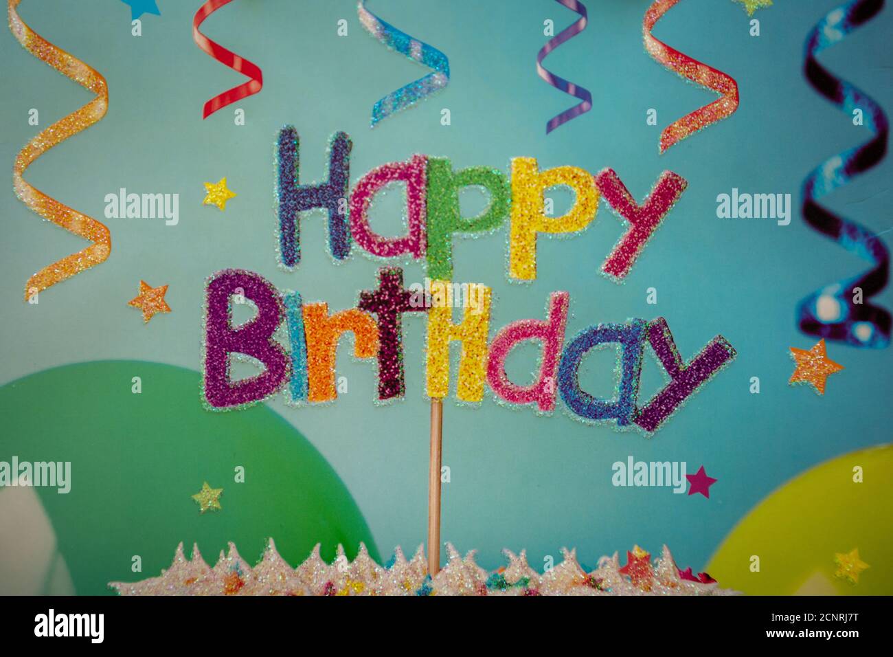Happy Birthday Bright colored sign for celebrations and gifts Stock ...
