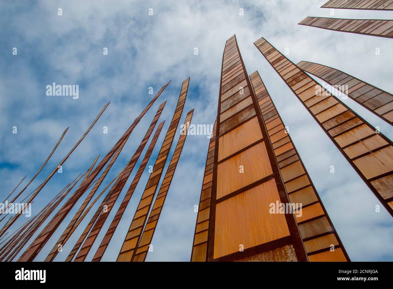 Grass blades sculpture seattle center hi-res stock photography and ...