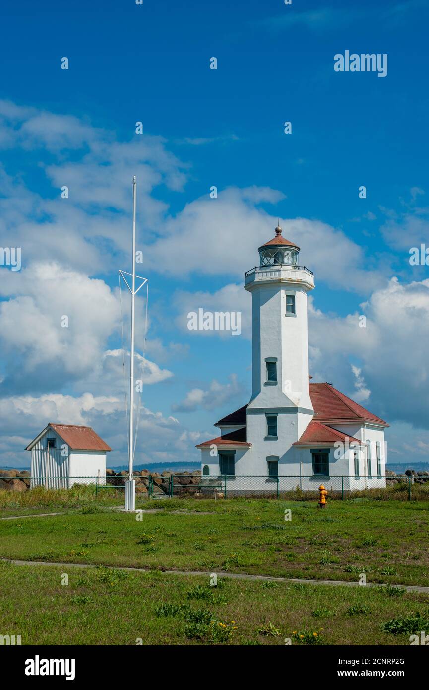 The Point Wilson Lighthouse at Fort Worden Historical State Park in ...