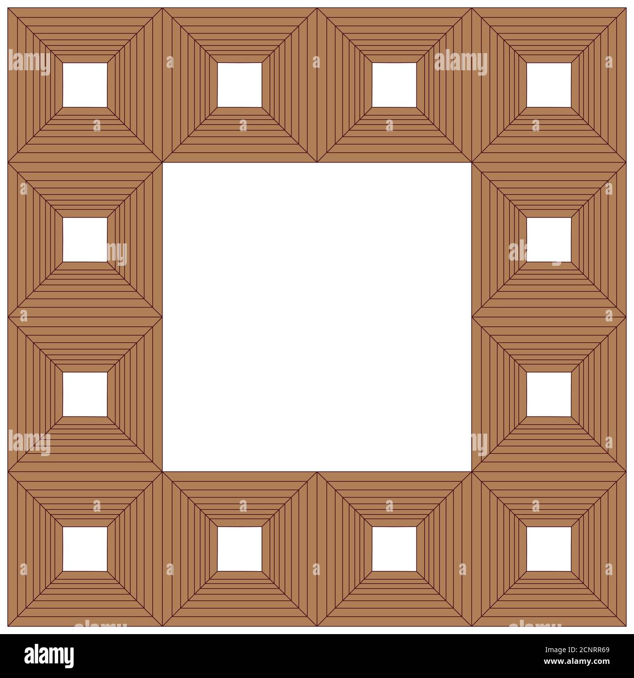 Carton square frame. Isolated on white background. Transformed ...