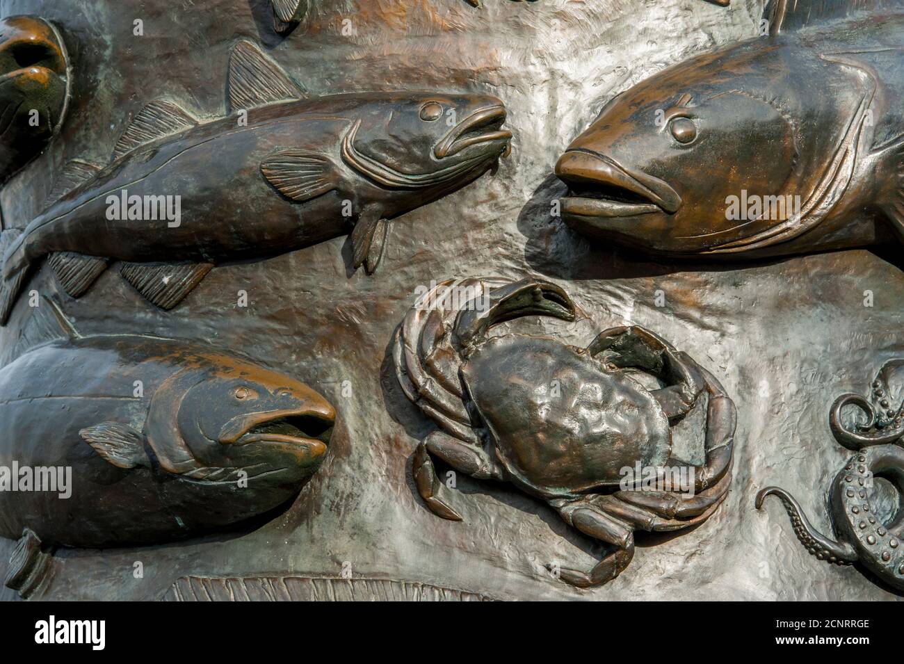 Detail of the Seattle Fishermens Memorial at the Fishermens Terminal in ...