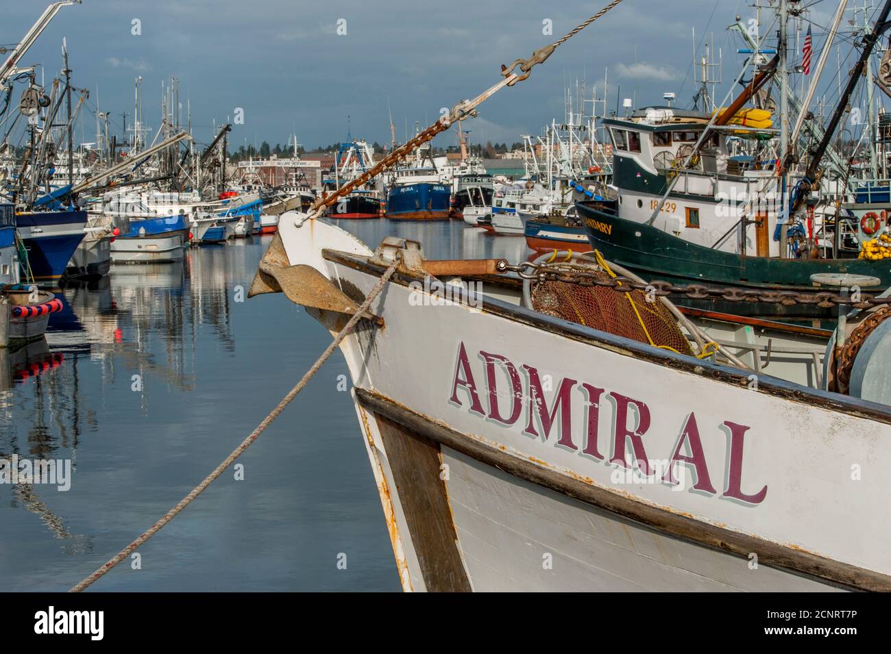 The bow of a Fishing boat at the Fishermens Terminal, which is the ...