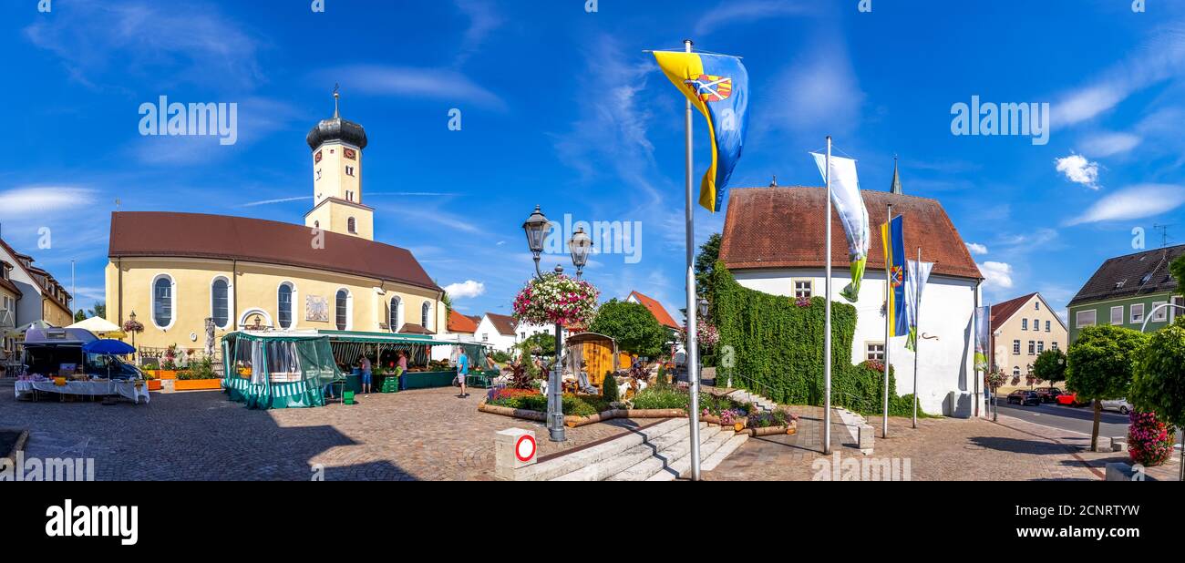 Historical church and Market of Neresheim, Germany Stock Photo - Alamy