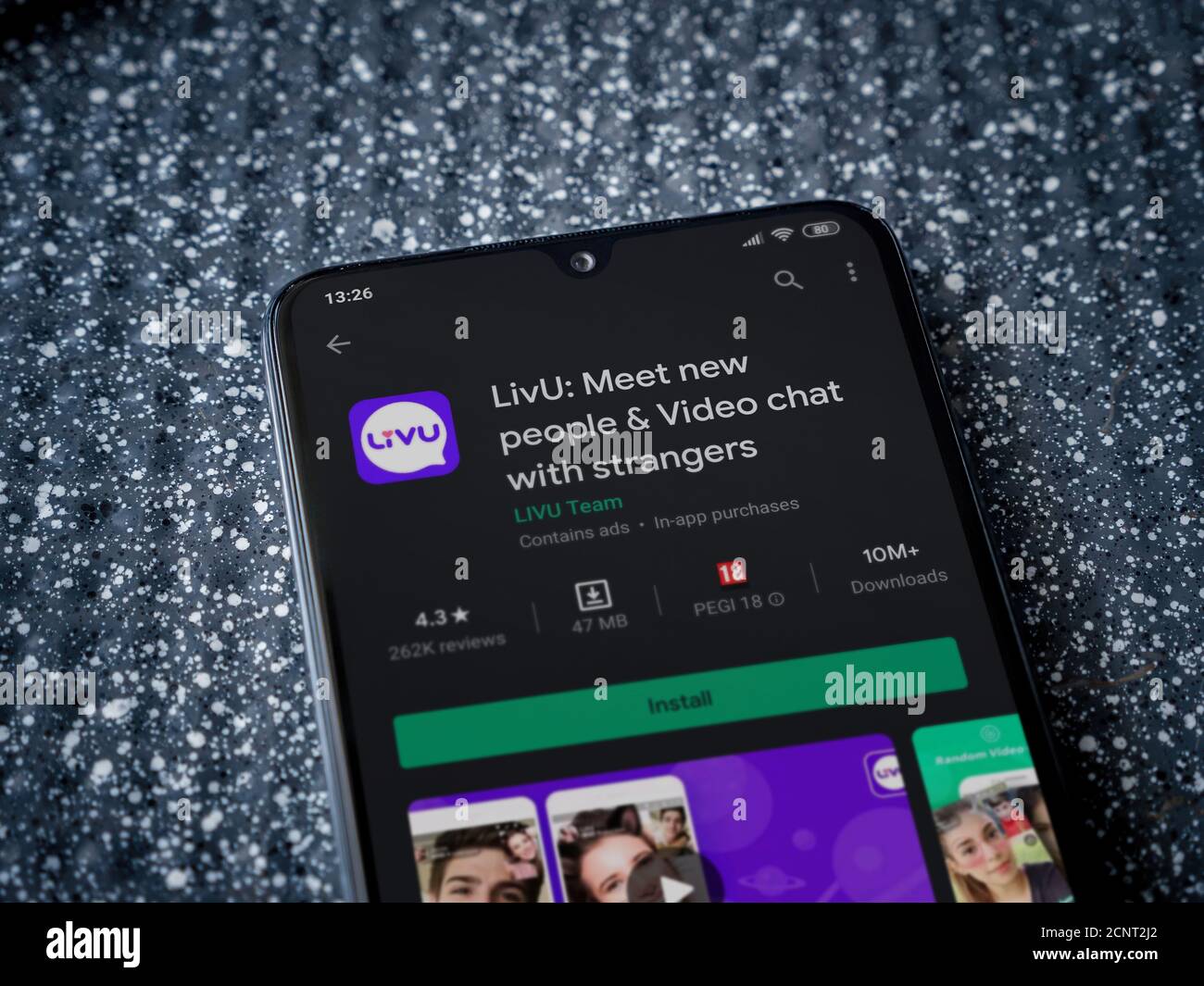 Lod, Israel - July 8, 2020: LiveU app play store page on the display of ...