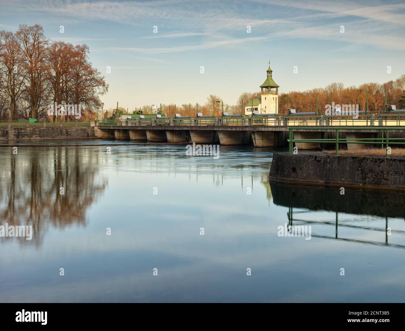 Raft landing, weir, weir, drain, river, water, concrete, bank ...