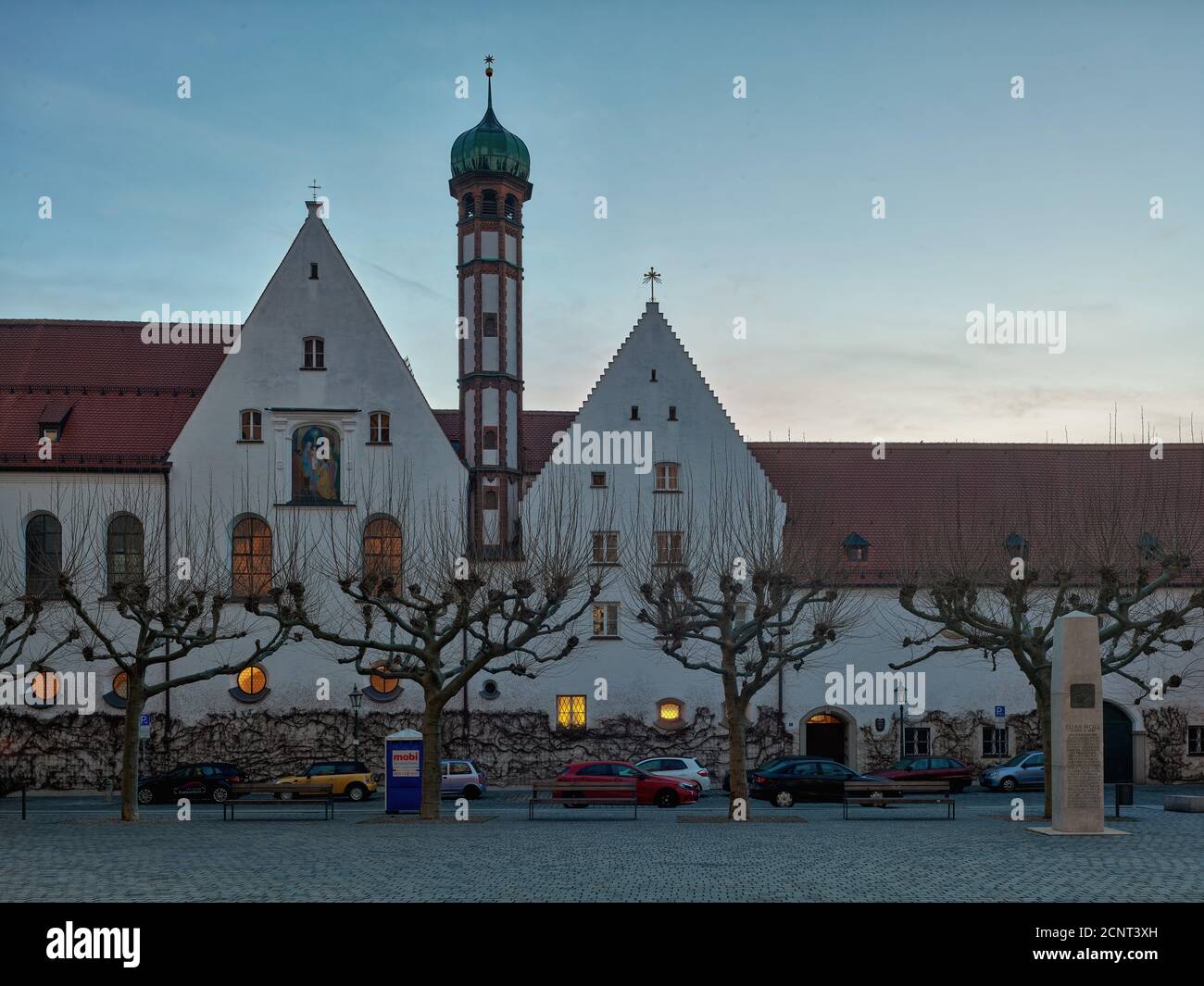historical building, monastery, monastery building, square, plane trees ...