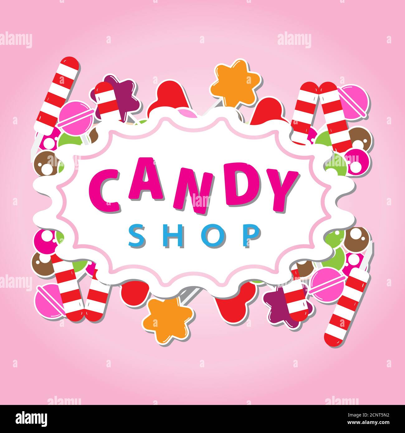 Candy shop frame vector illustration hi-res stock photography and ...