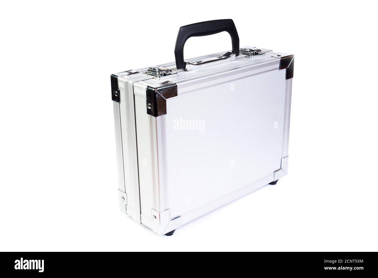 Steel suitcase on white background, isolated object Stock Photo - Alamy