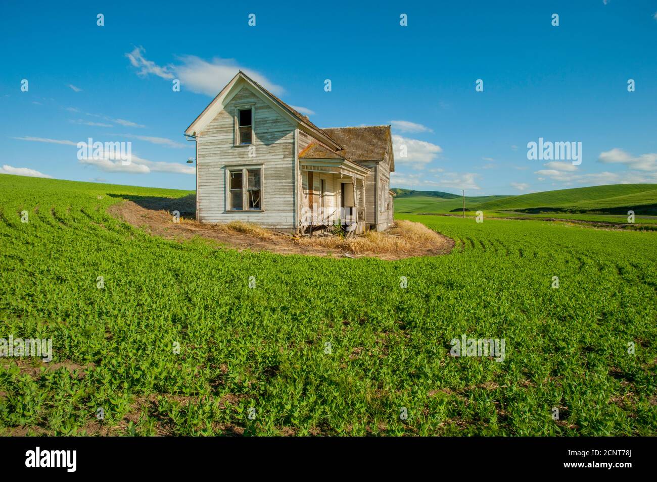 View of the abandoned old Weber Farm house in Whitman County in the ...