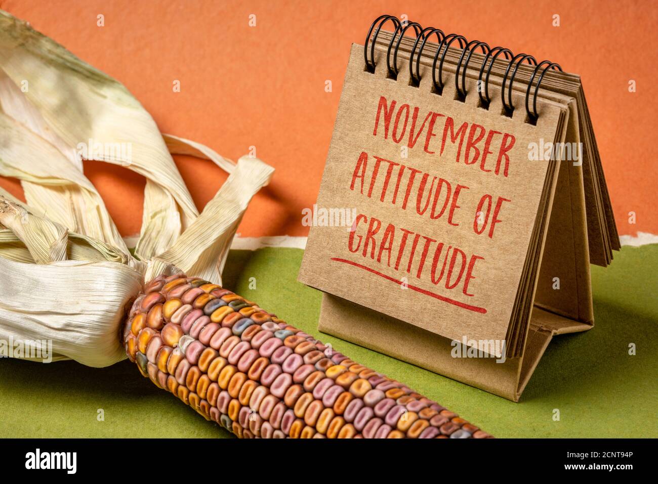 November attitude of gratitude - inspirational note in a spiral ...