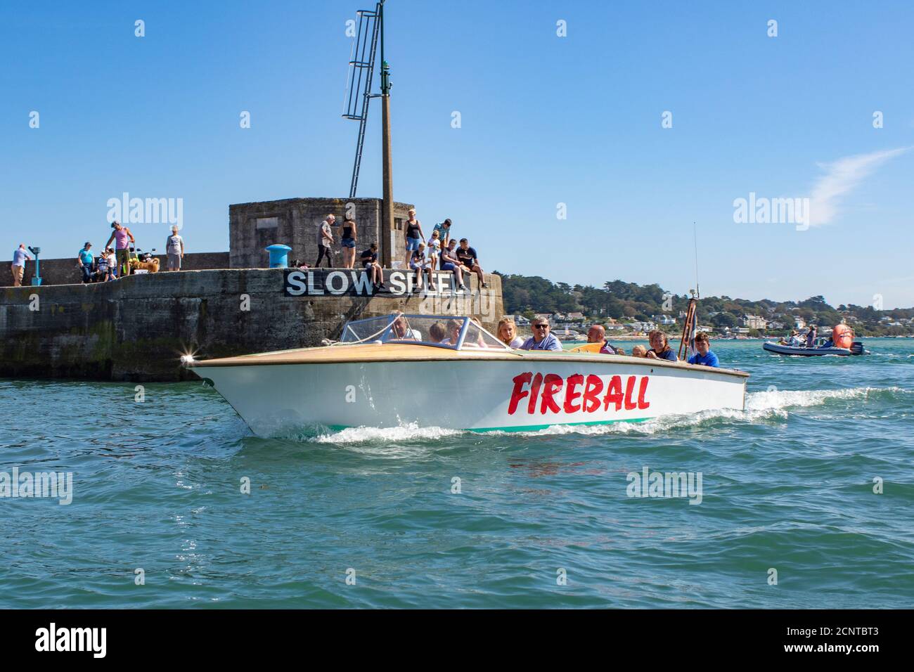 Speed Boat, Padstow Harbour, Cornwall, England, August Stock Photo - Alamy