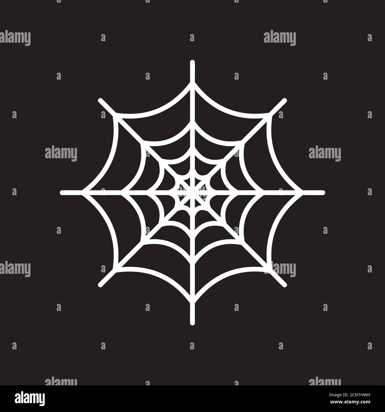 White line spider web vector illustration isolated on black color ...