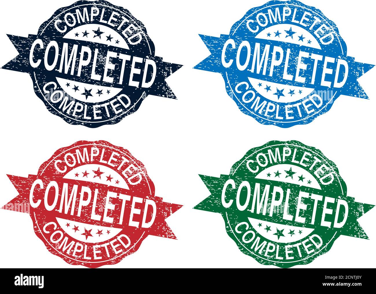 completed grunge rubber stamp on white, vector illustration Stock ...