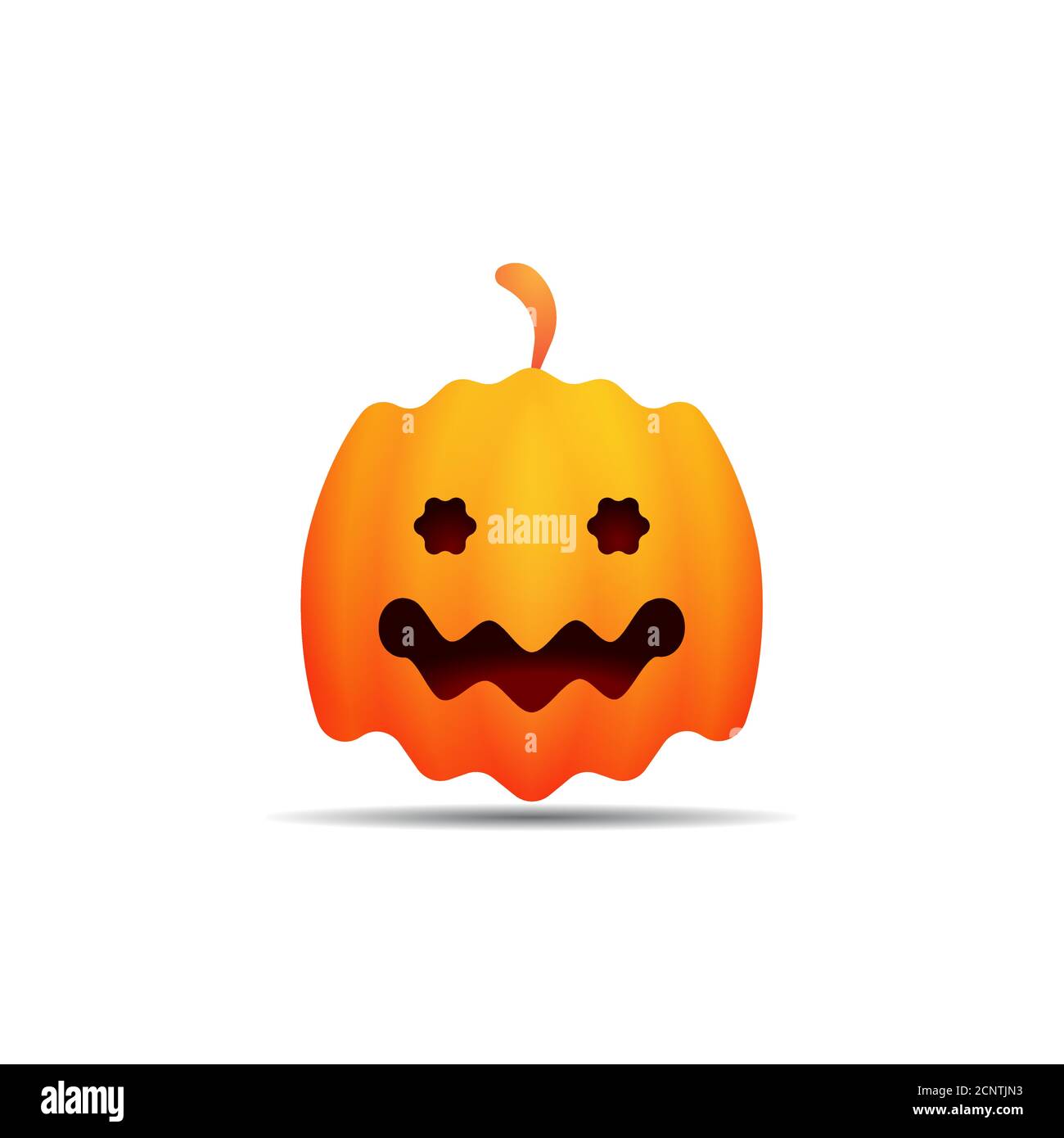 Halloween pumpkin with cute smiley face. Vector illustration isolated ...