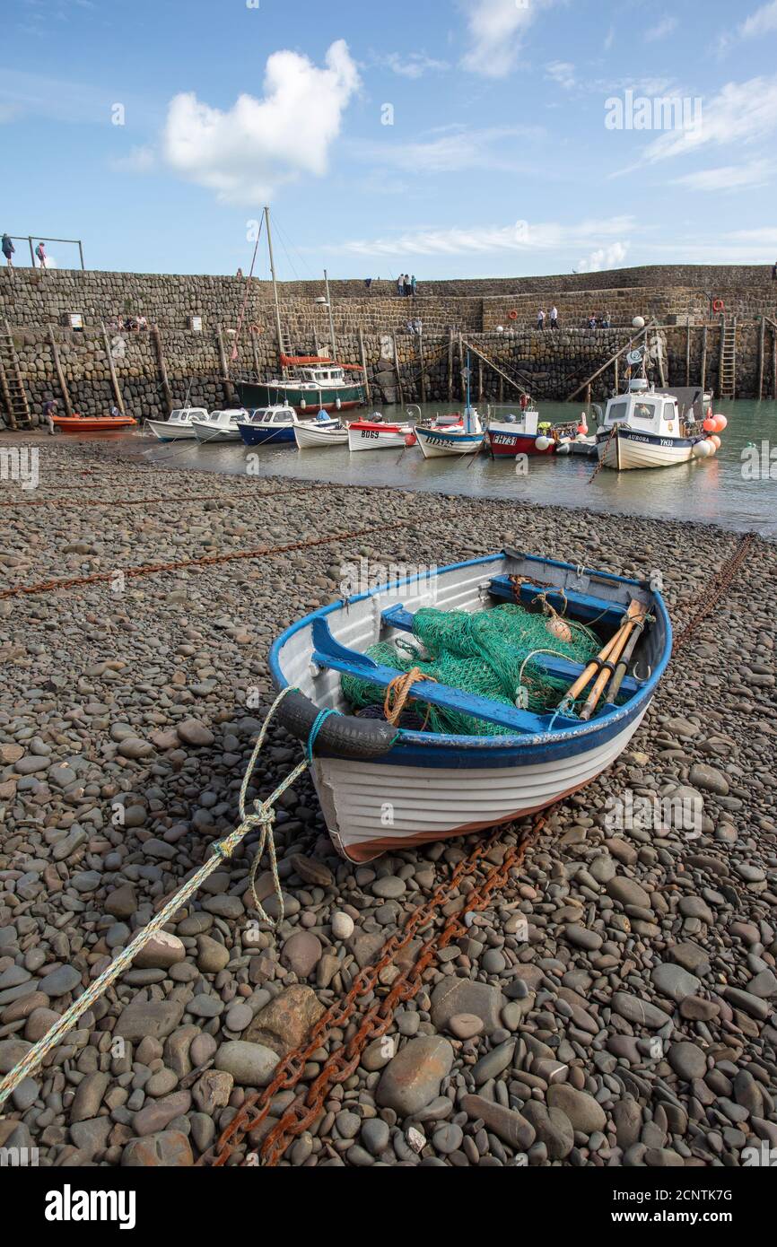 Fishing Boat, Clovelly Harbour, Devon, England, August Stock Photo - Alamy