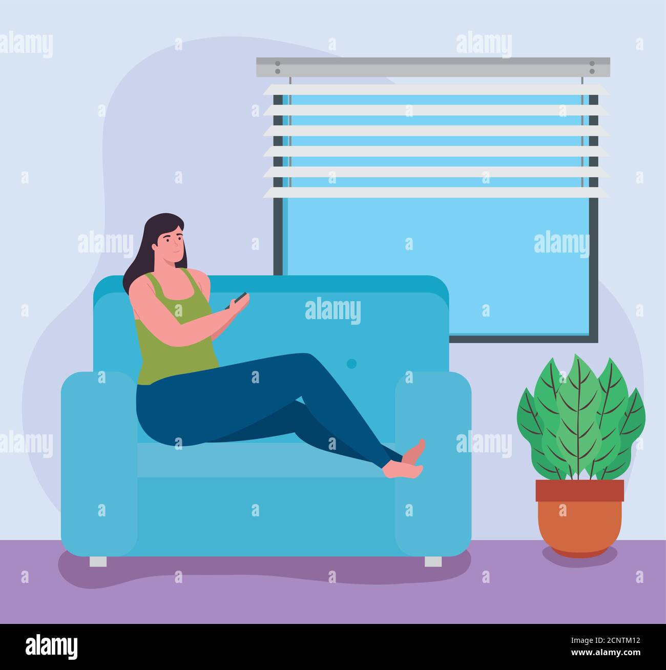Teleworking sofa Stock Vector Images - Alamy