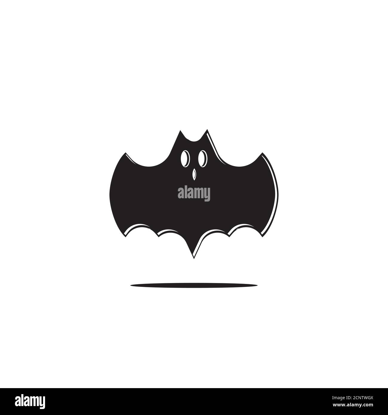 Black bat vector illustration isolated on white background. Horror or ...