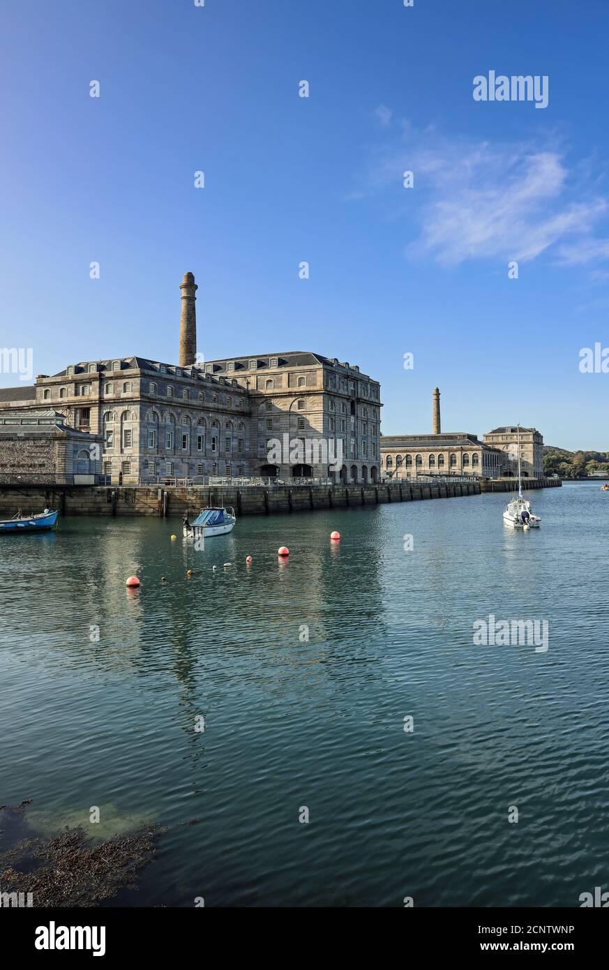 Seen across Stonehouse Pool the Royal William Yard in Stonehouse ...