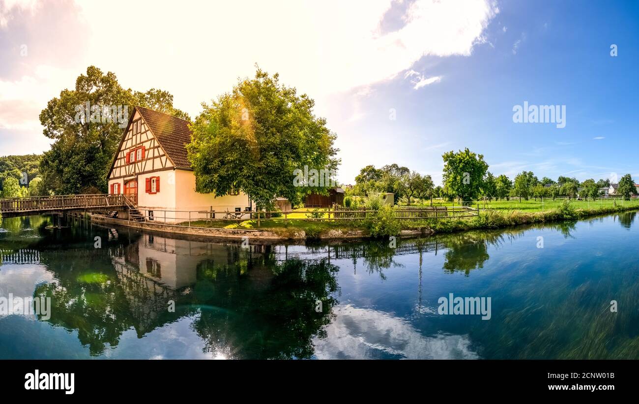 Idyllic Country House on a waterside Stock Photo - Alamy