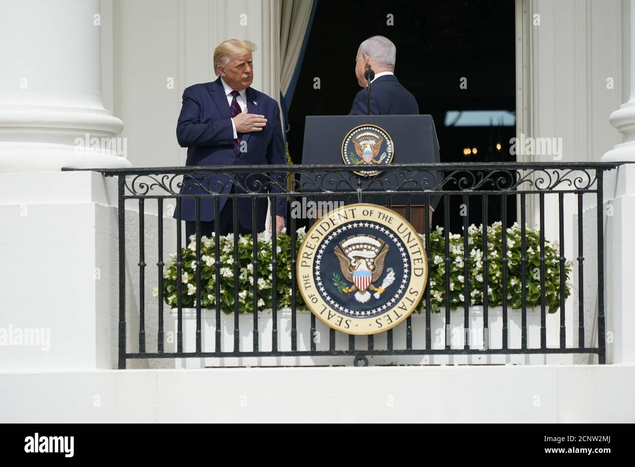 Prime Minister Benjamin Netanyhu of Israel completes his remarks as ...