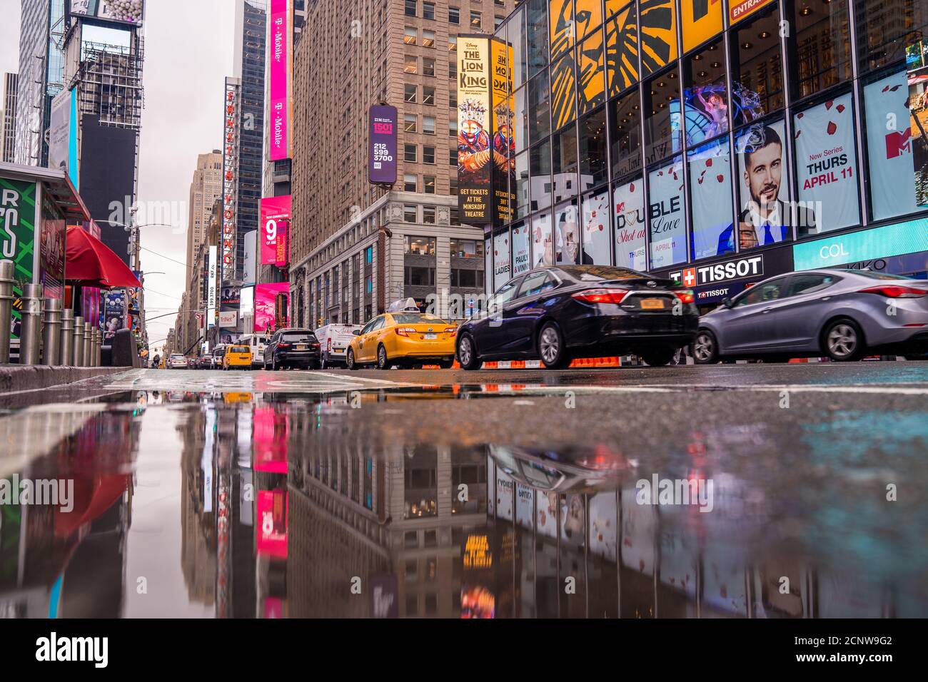 Low angle shot of Times Square in New York, USA Stock Photo - Alamy