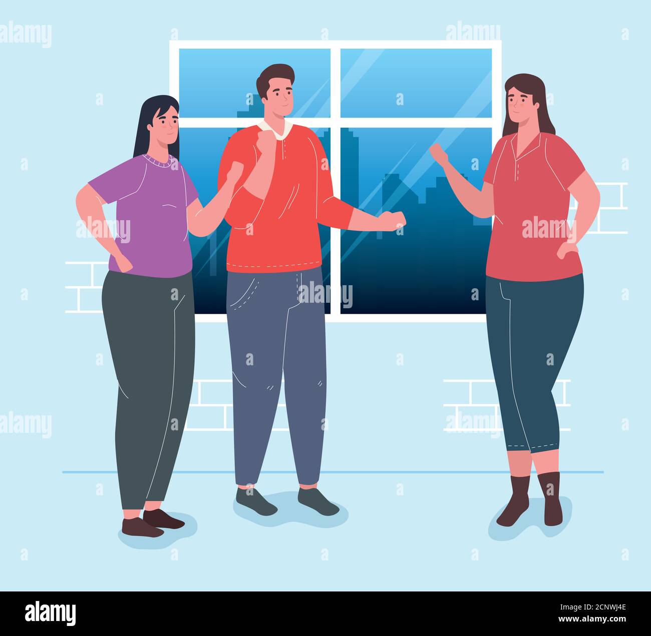 Women talking window house Stock Vector Images - Alamy