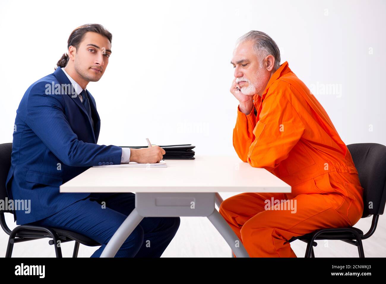 Jail inmate meeting with his lawyer hi-res stock photography and images ...