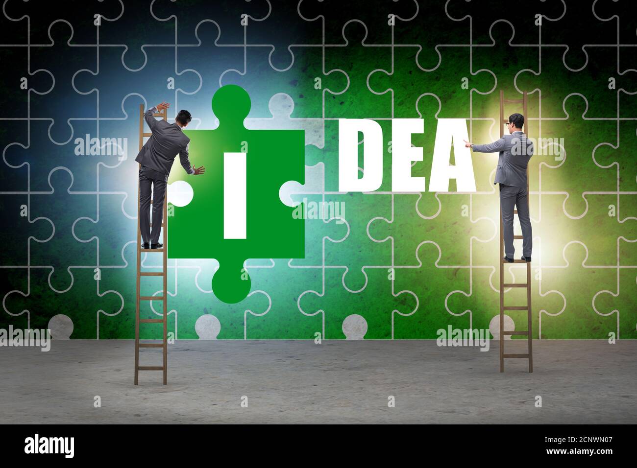 Idea concept with the businessman putting jigsaw puzzle Stock Photo - Alamy