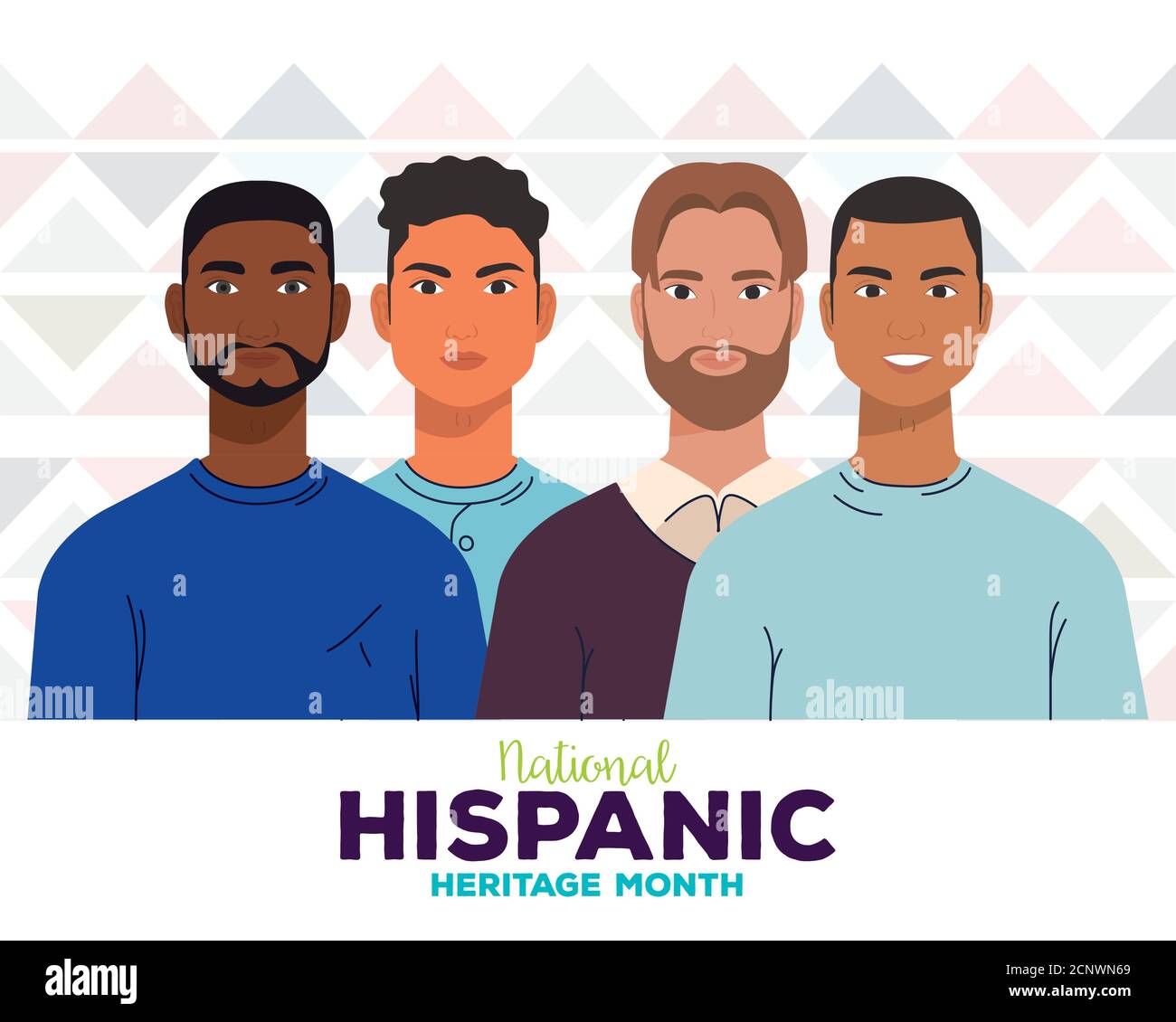 national hispanic heritage month, with group of men, diversity and ...