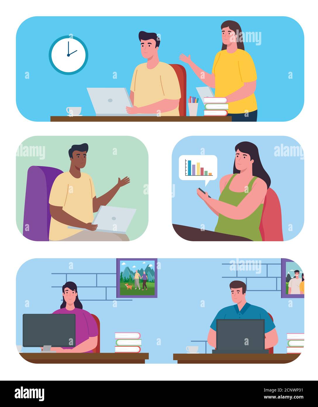 Teleworking resources Stock Vector Images - Alamy