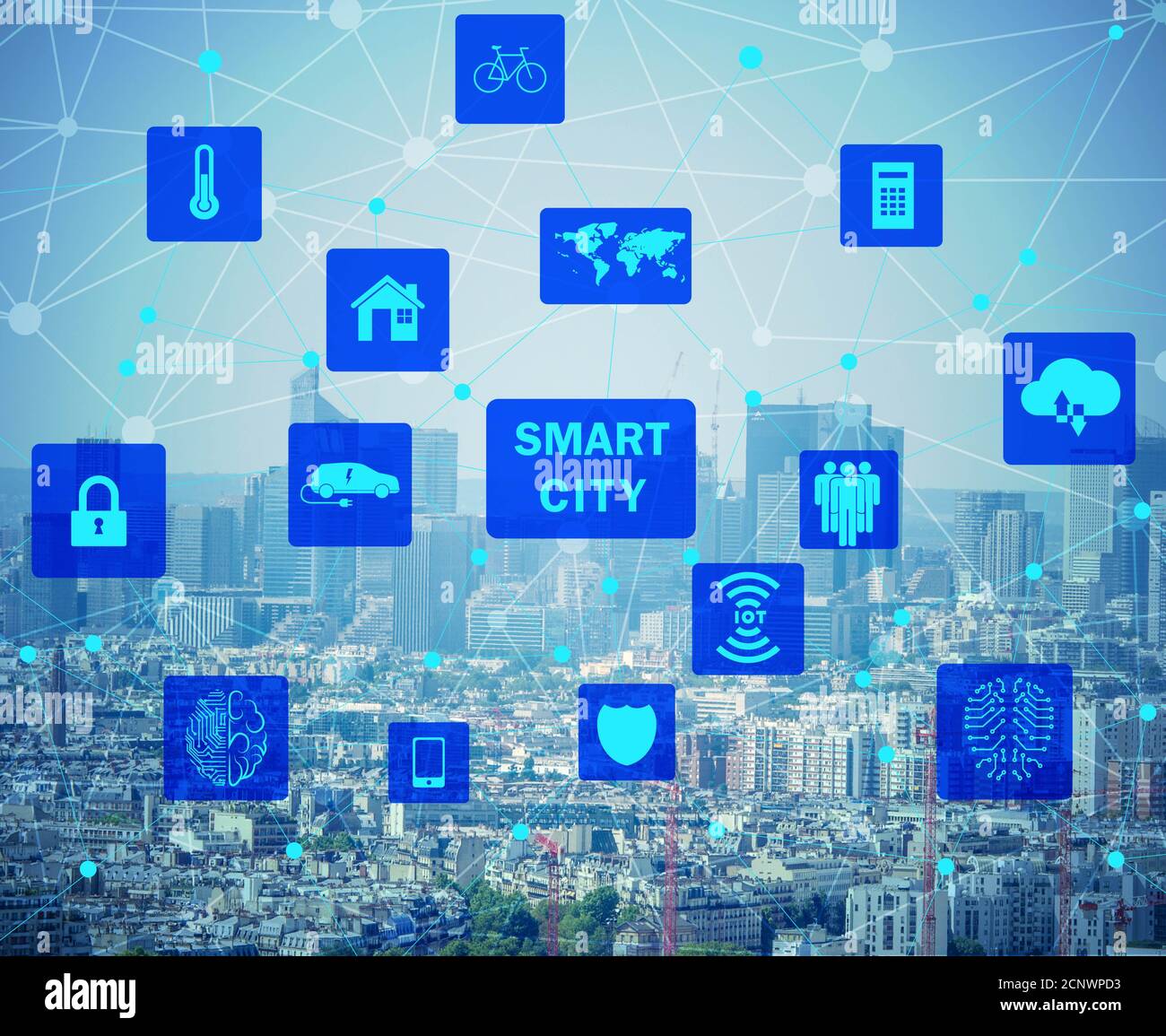 The concept of smart city and internet of things Stock Photo - Alamy
