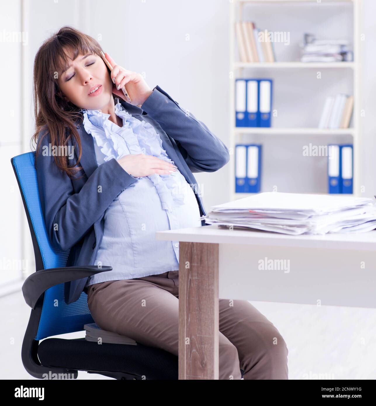 Sick phoning work hi-res stock photography and images - Alamy