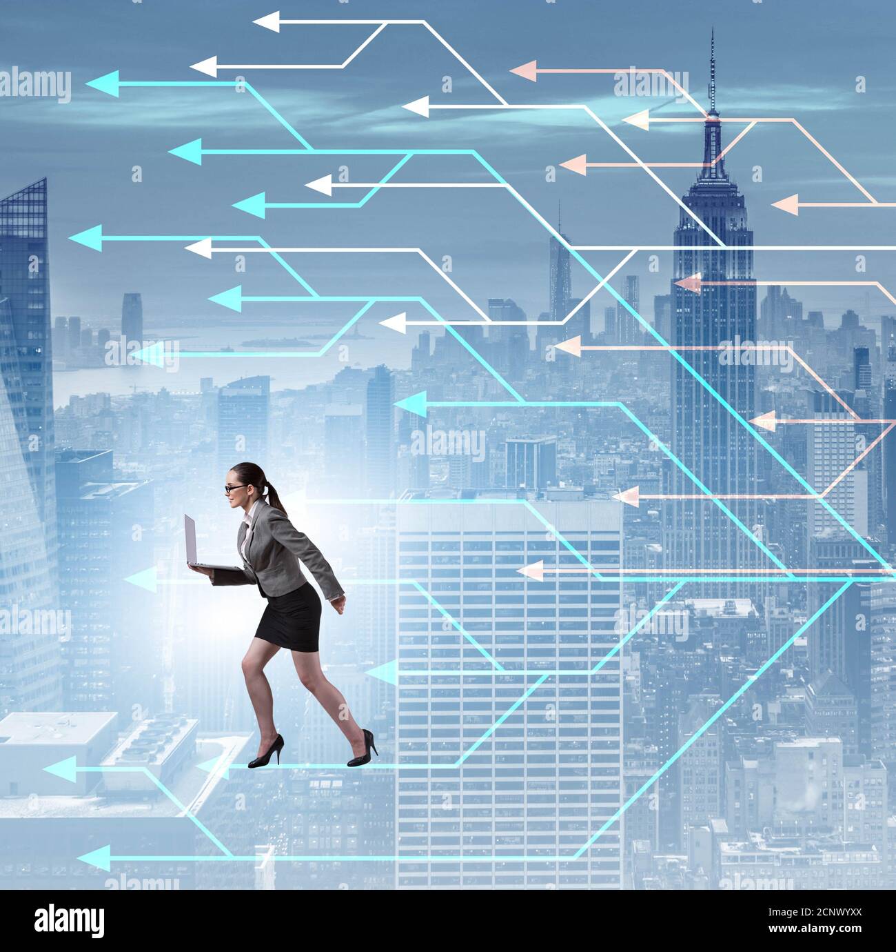 The businessman choosing different career paths in business Stock Photo ...