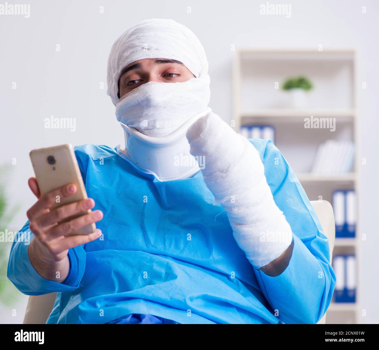 The man suffering from multiple broken bones and fractures Stock Photo ...