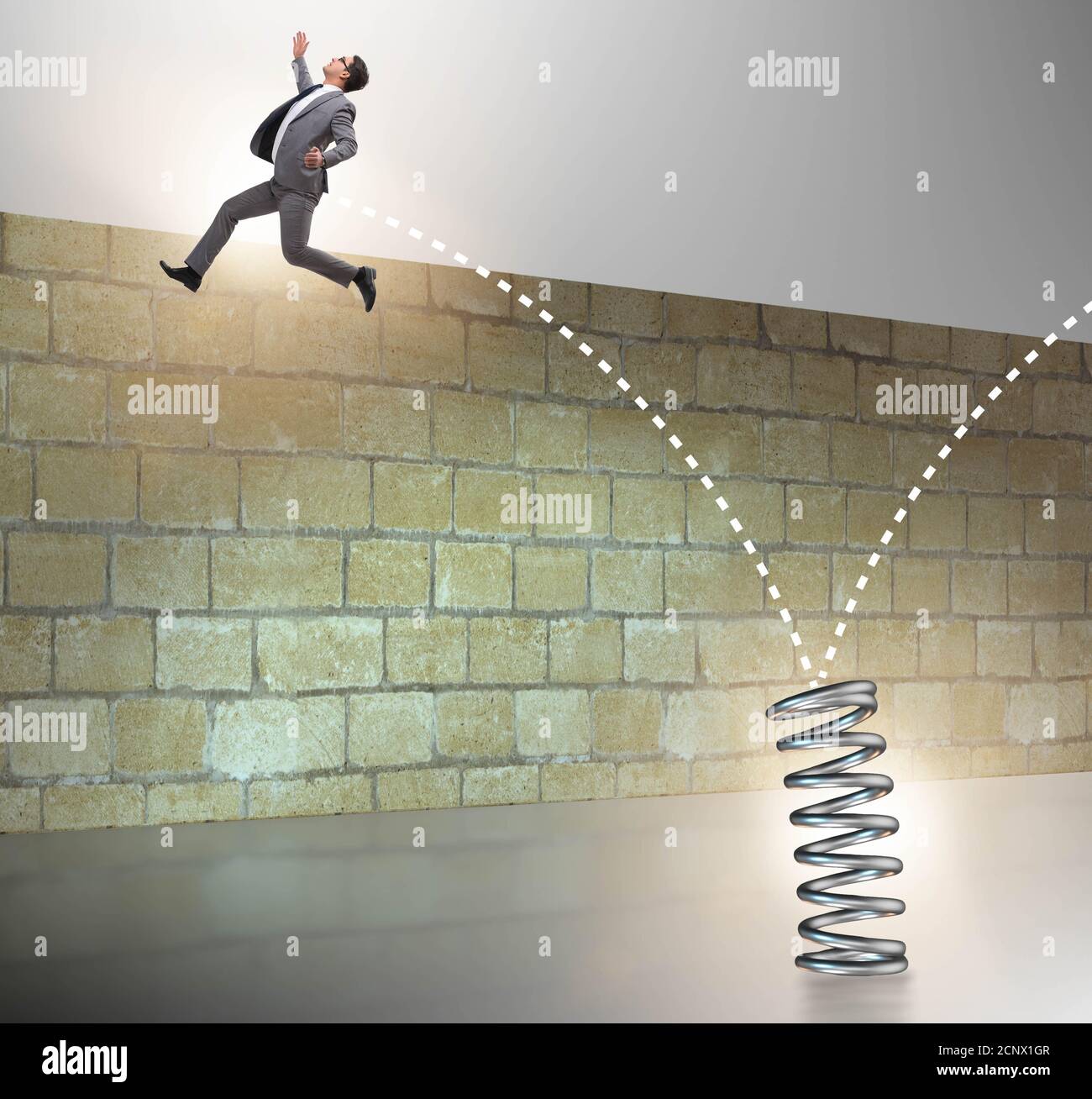 Man jumping over stone wall hi-res stock photography and images - Alamy