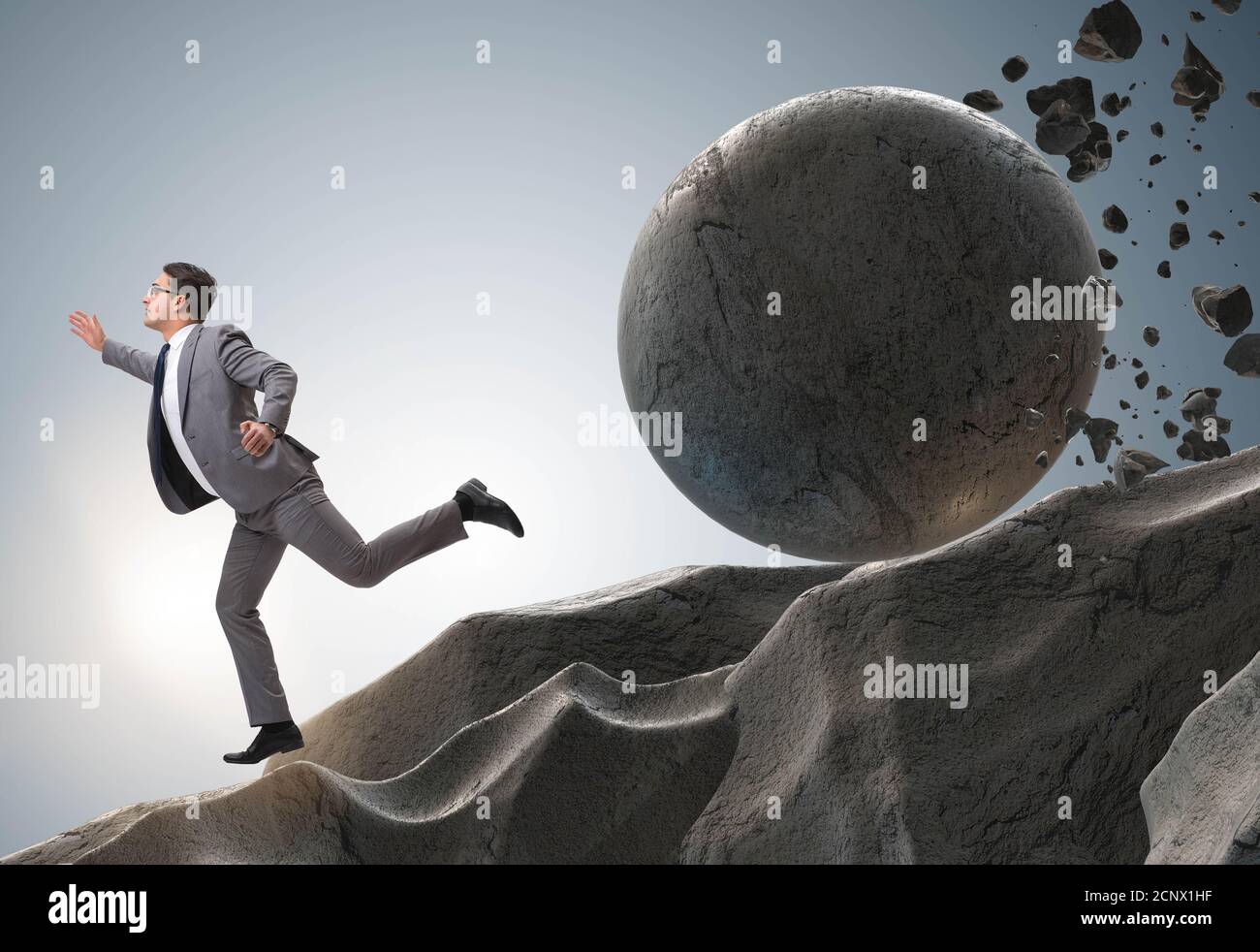 Businessman falling down mountain hi-res stock photography and images ...