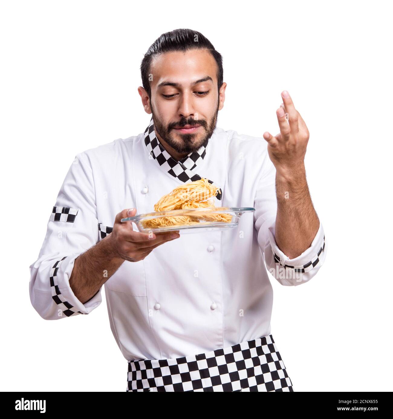 The funny male cook isolated on the white background Stock Photo - Alamy