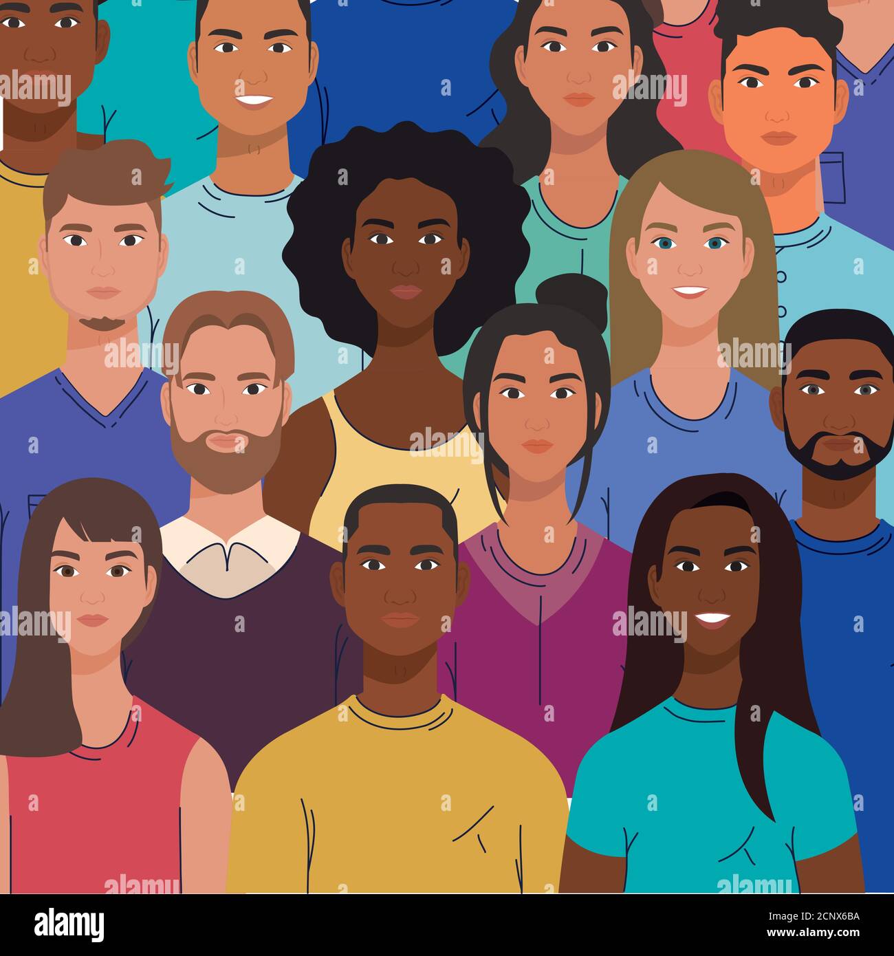 multiethnic group of people together, diversity and multiculturalism ...