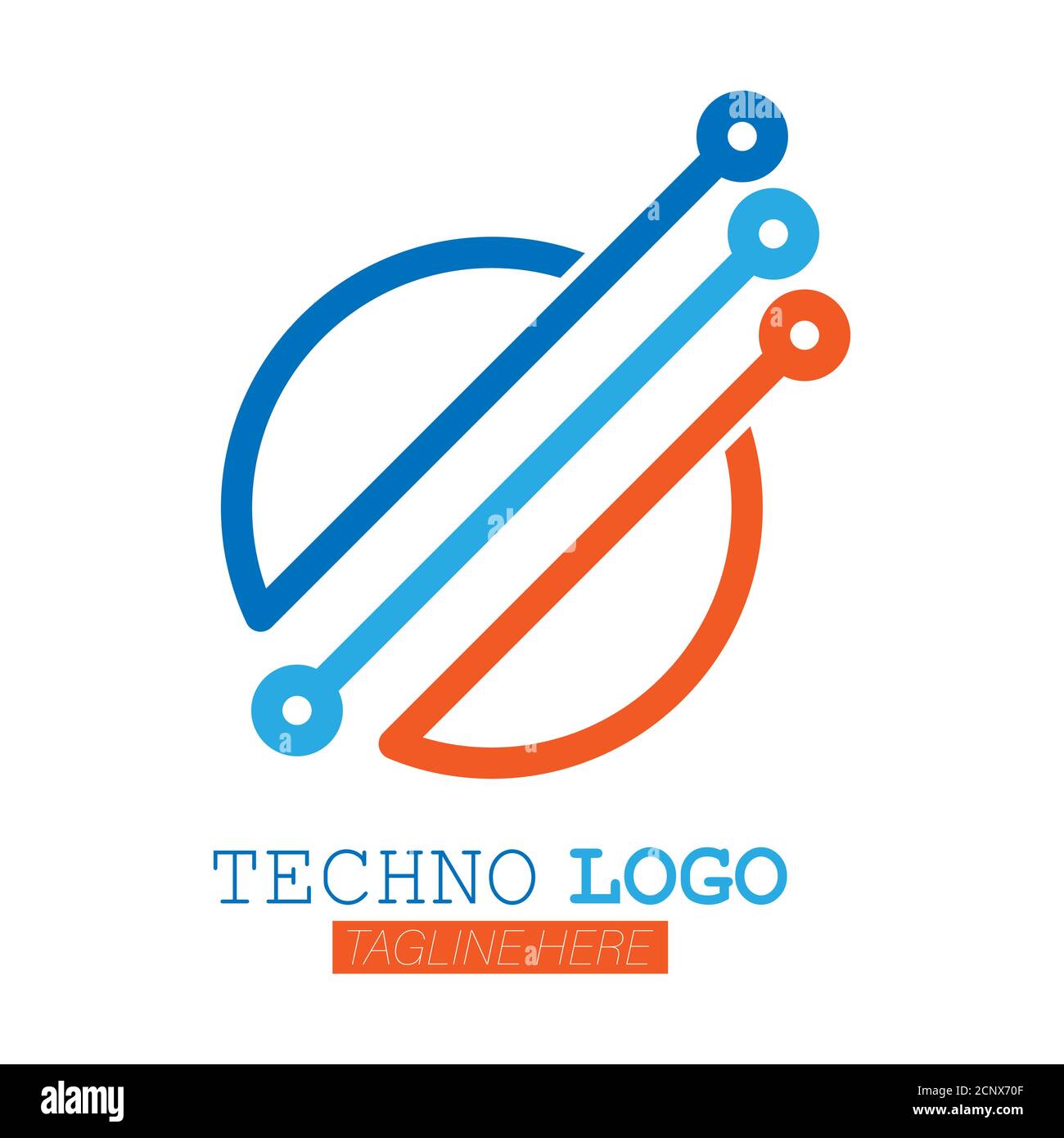 Techno logo. High-tech and innovative business. Simple vector ...