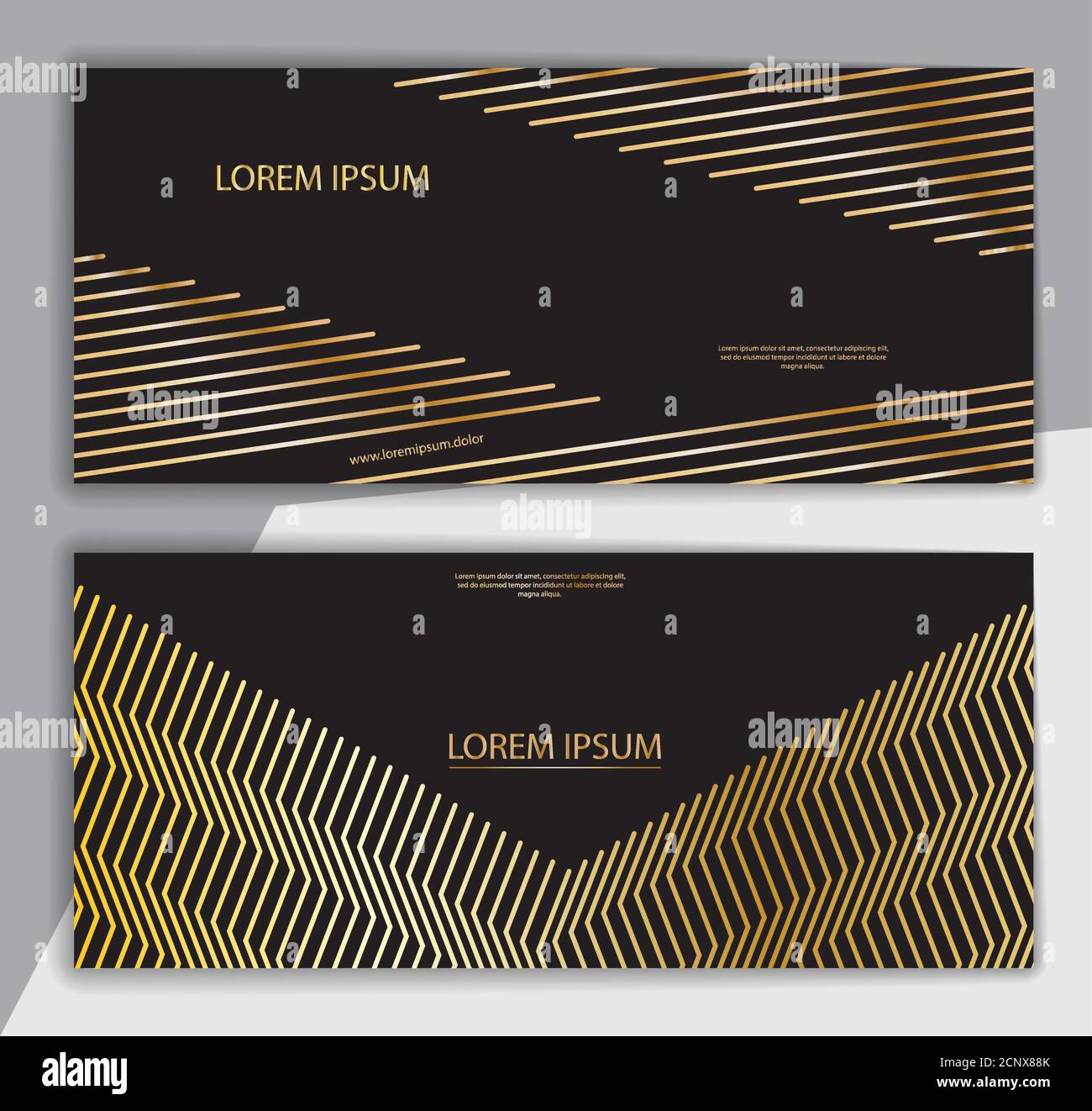 set of dark banners with geometric shapes. Color vector illustration ...