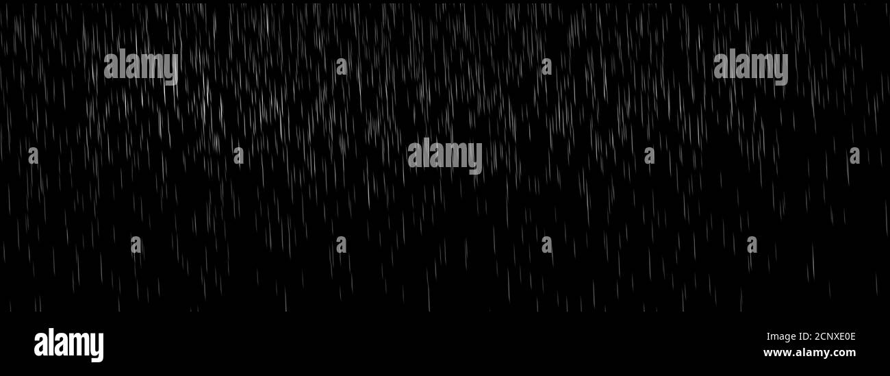 rain falling on dark background. Falling raindrops, the rain water drop ...