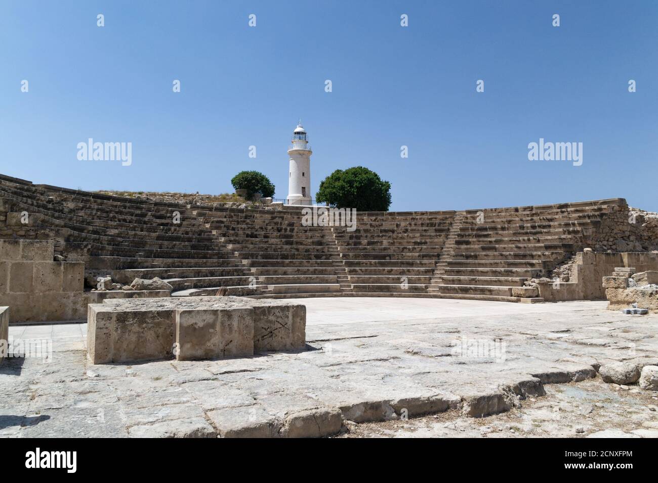 Odeon amphitheatre in Paphos Archaeological Park (Kato Pafos), harbour ...